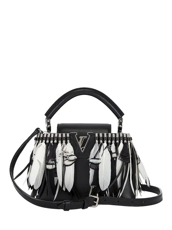 LOUIS VUITTON Feather Capucines Bb Handbag - Black