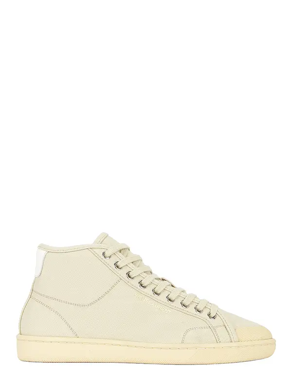 Saint Laurent Sl39 Mid Top Sneaker - Beige & Coffee White