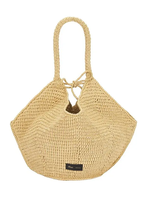 Khaite Lotus Medium Raffia Bag - Natural