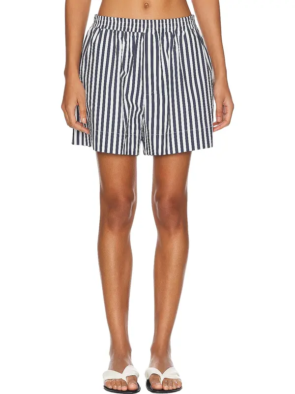 AEXAE Striped Poplin Shorts - Stripe