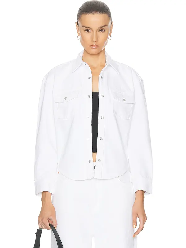 Wardrobe.NYC Denim Trucker Jacket - White