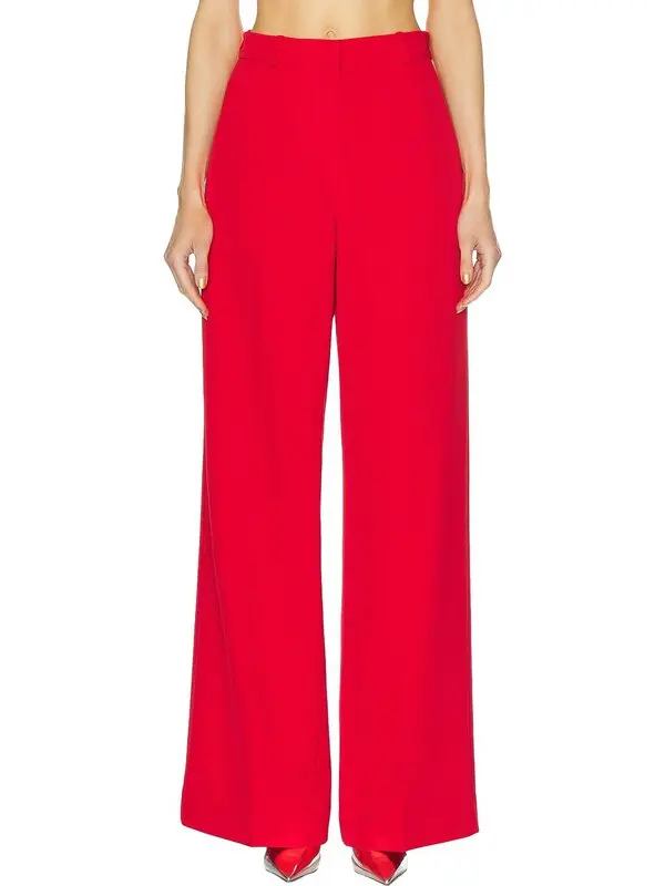 AKNVAS Elin Crepe Elastic Waistband Pant - Red