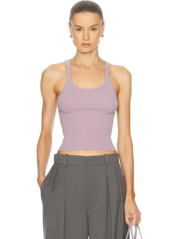 RE/DONE Cropped Ribbed Tank - Lavender