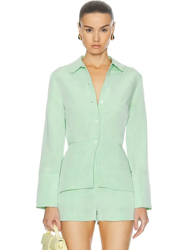 Matthew Bruch Blouson Long Sleeve Blouse - Green