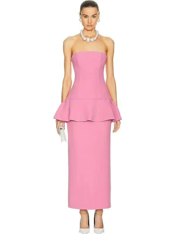 ROWEN ROSE Bustier Maxi Dress - Pink
