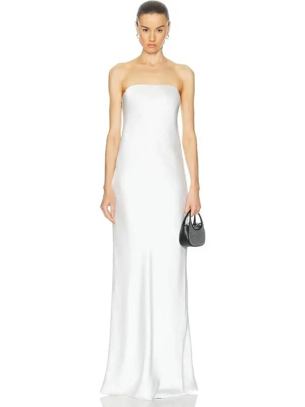 Norma Kamali Bias Strapless Gown - Snow White