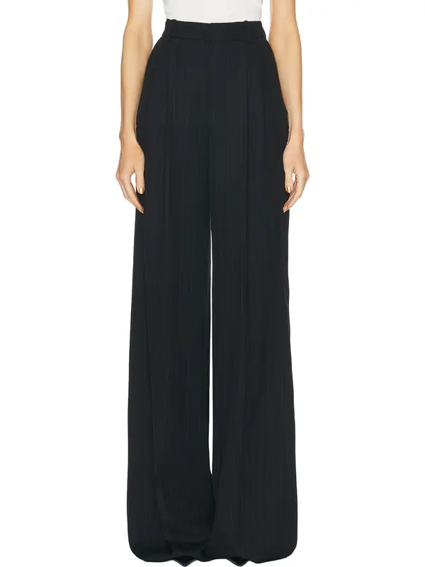 Saint Laurent Wide Leg Trouser - Noir Gris