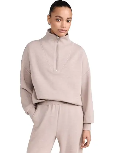 Varley Hawley Half Zip Sweatshirt - Taupe Marl