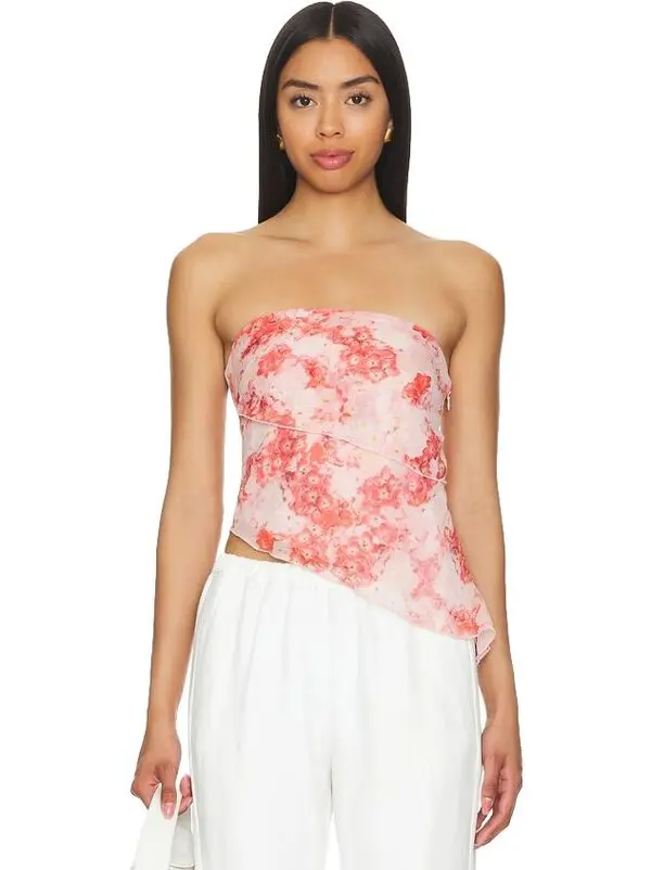 MORE TO COME Daisy Asymmetrical Top - Pink Floral