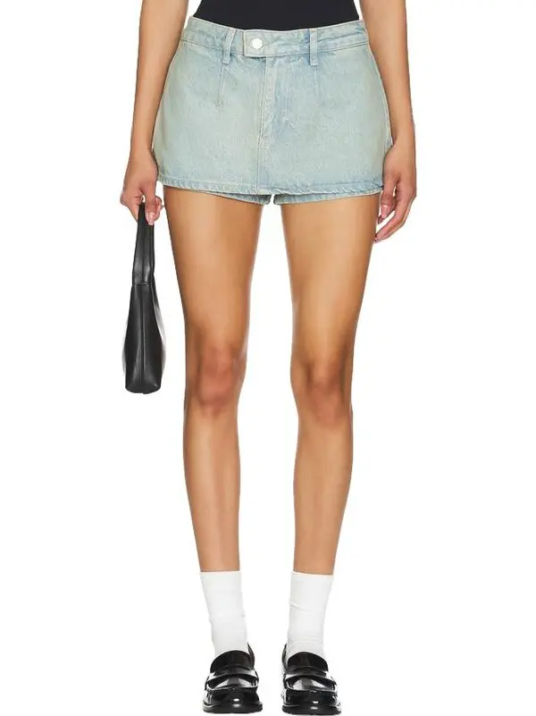 Free People We The Free Galivanting Denim Skort - Coco Blue