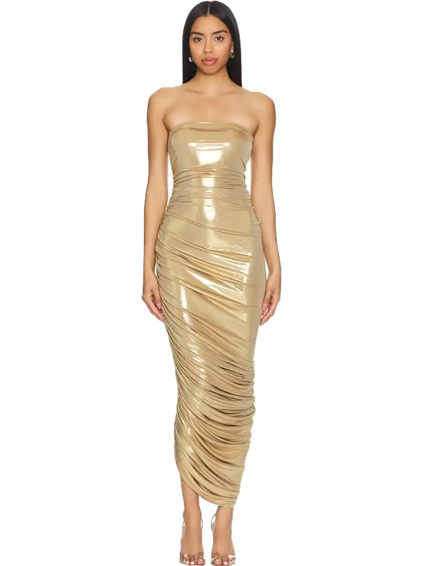 Norma Kamali Strapless Diana Gown - Gold