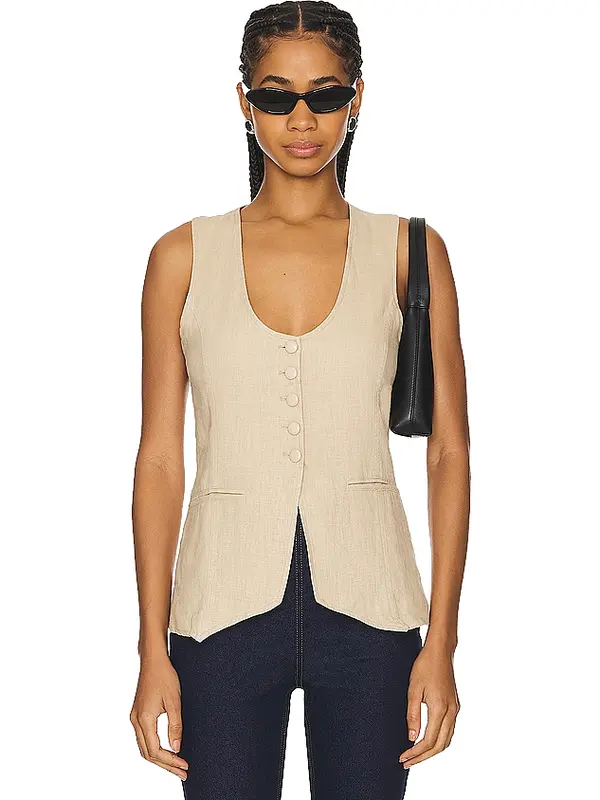 Free People Millie Vest - Semolina