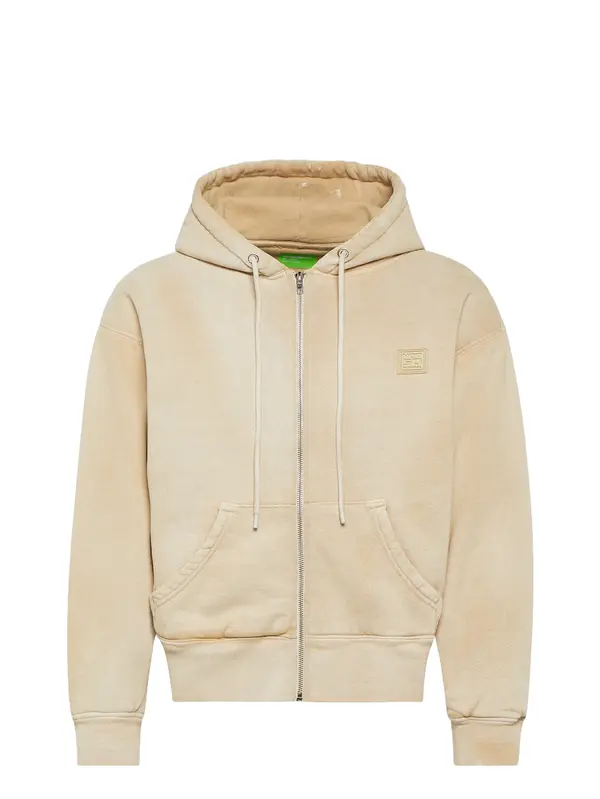 NOTSONORMAL Cotton Jersey Zip-up Hoodie - Beige