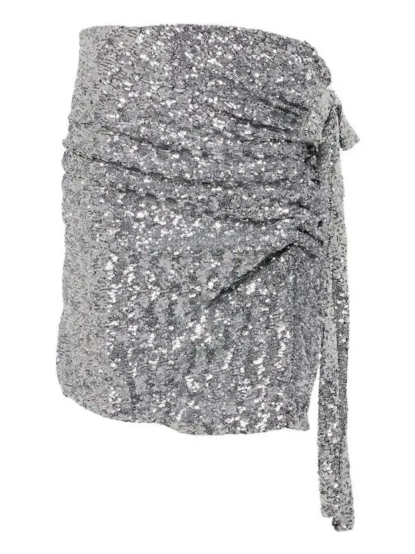 Rabanne Sequined Mini Skirt - Silver
