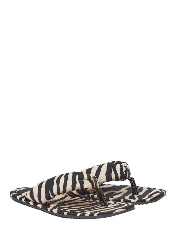 Attico Zebra-print Thong Sandals - Multicoloured