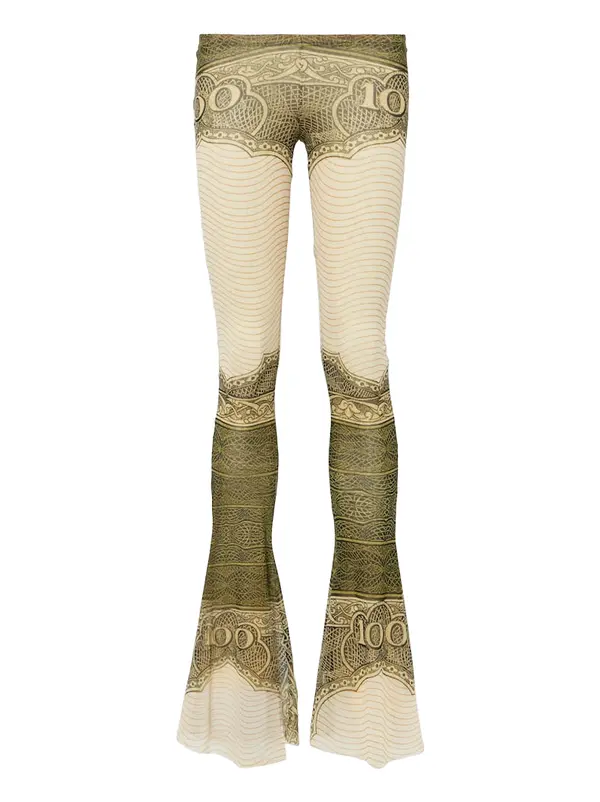 Jean Paul Gaultier Printed Flared Pants - White