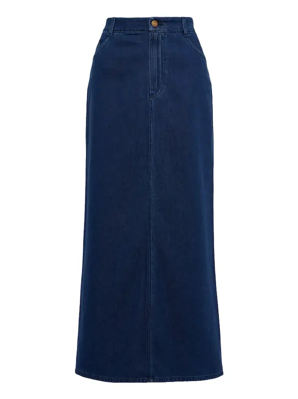 Tove Sera Denim Midi Skirt - Blue