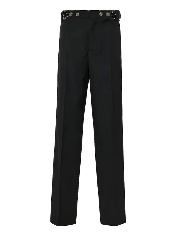 Jean Paul Gaultier Wool Straight Trousers - Black