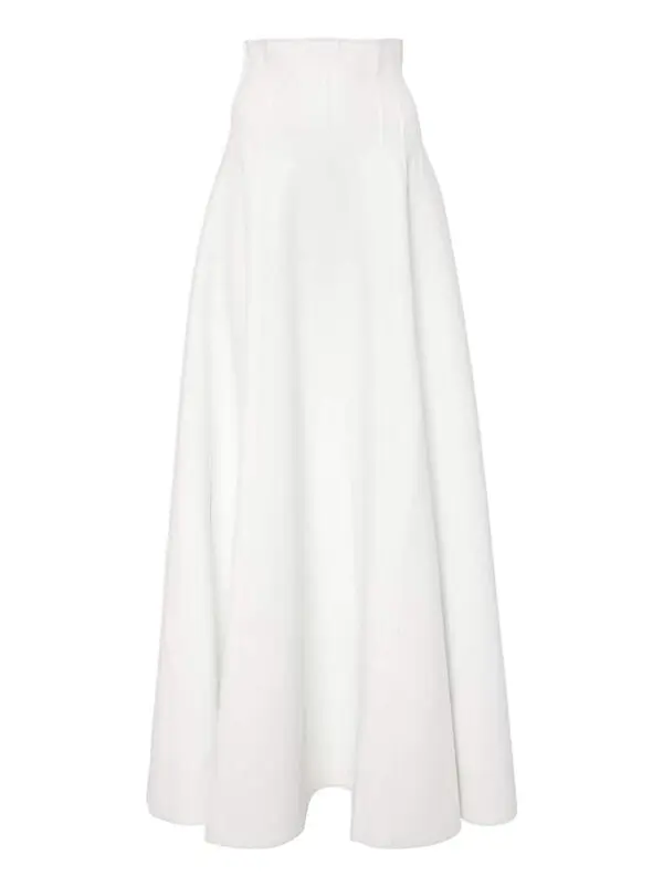 Norma Kamali Grace Faux Leather Maxi Skirt - White
