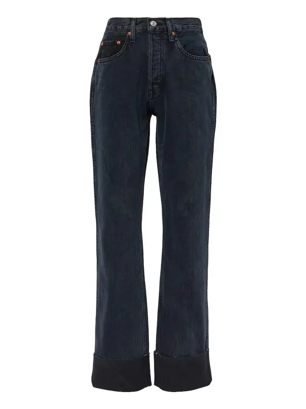 RE/DONE High-rise Straight-leg Jeans - Blue