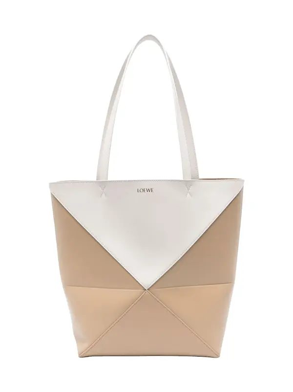 Loewe Puzzle Leather Shoulder Bag - Neutrals