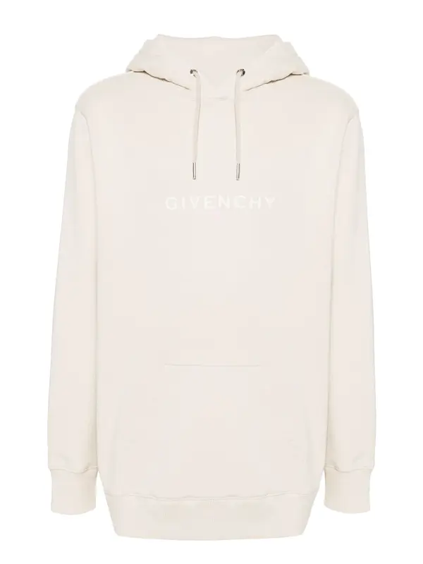 Givenchy Logo-print Cotton Hoodie - Neutrals