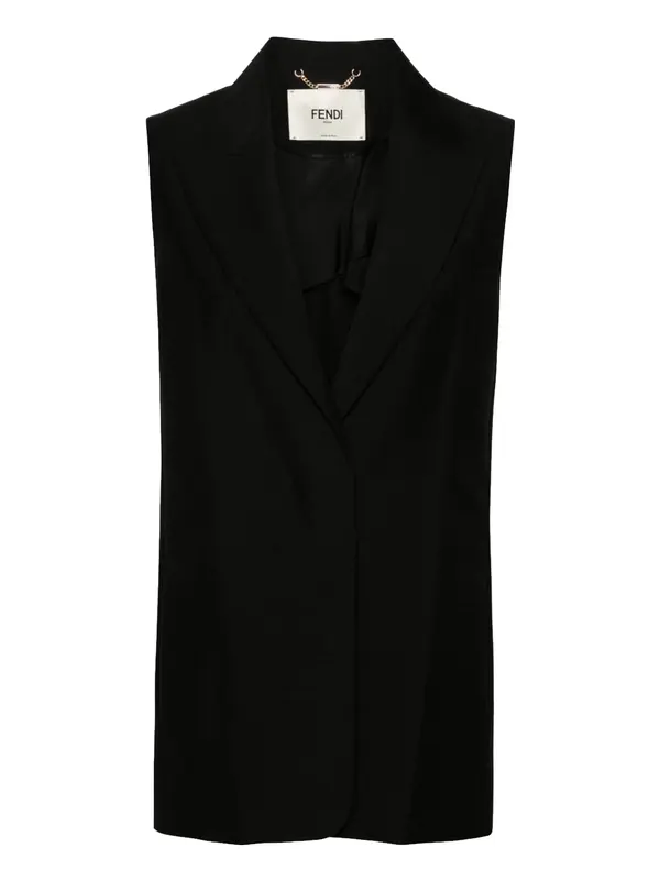 Fendi Peak-lapel Waistcoat - Black