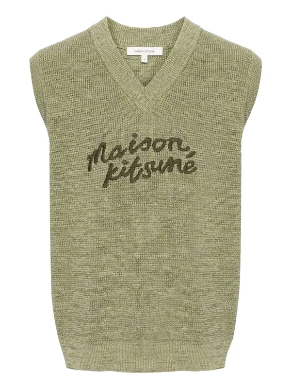 Maison Kitsuné Logo-embroidered Vest - Green