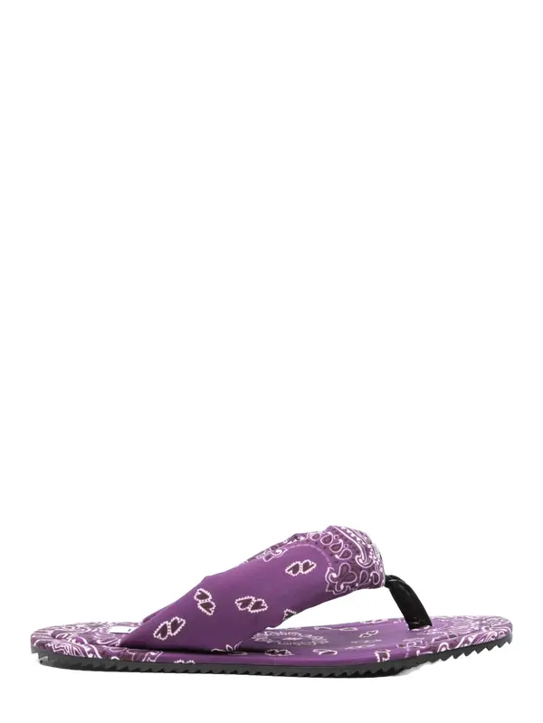 Attico Bandana-print Flat Slides - Purple