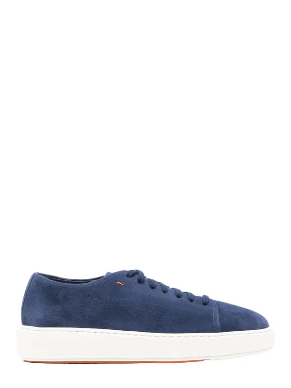 Santoni Suede Lace-up Sneakers - Blue
