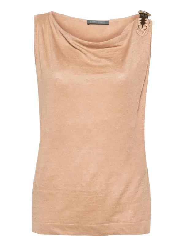 Alberta Ferretti Belted Shoulder Tank Top - Neutrals