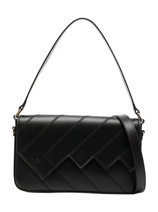 Missoni Flap Wave Leather Shoulder Bag - Black