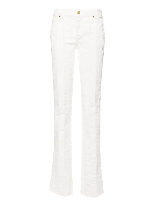 Blumarine Slim-leg Trousers With Raw-cut Detailing - White