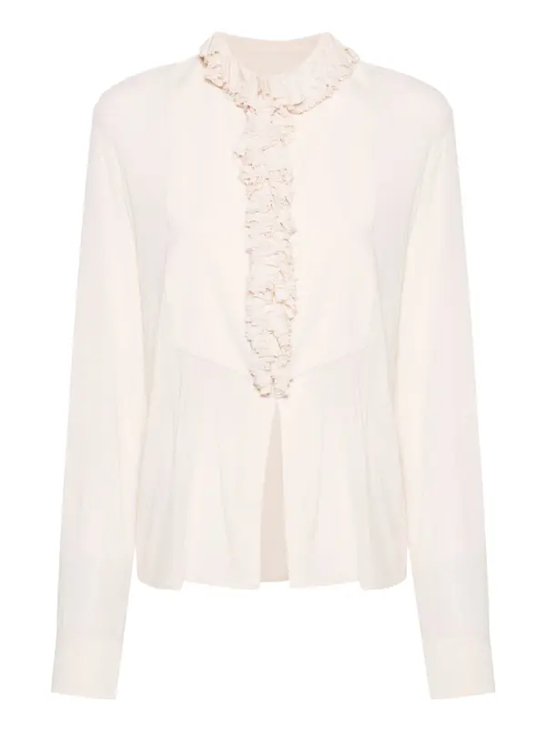 Philosophy Di Lorenzo Serafini Ruffle-detal Semi-sheer Blouse - Pink
