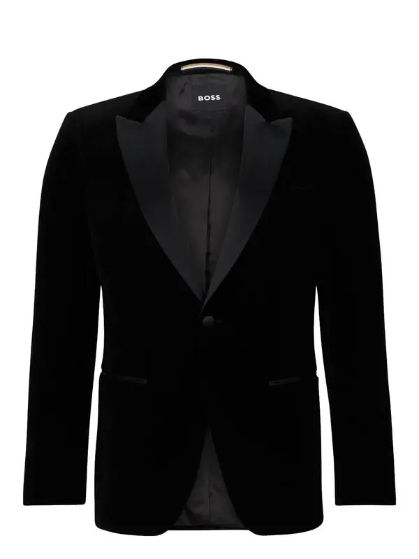 BOSS Hutson Velvet Tuxedo Jacket - Black