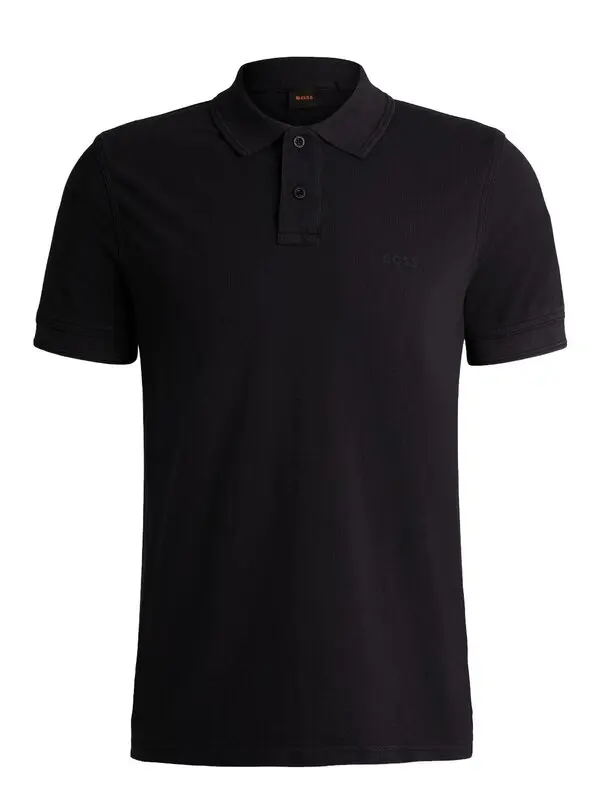 BOSS Logo-print Cotton Polo Shirt - Black