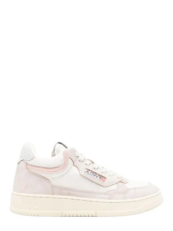 AUTRY Open Mid Leather Sneakers - White