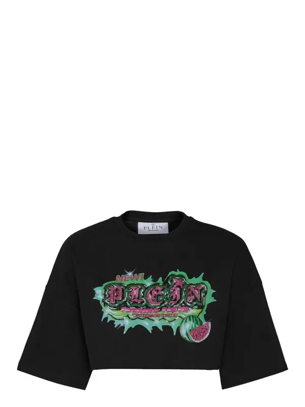 Philipp Plein Tutti Frutti Cropped T-shirt - Black