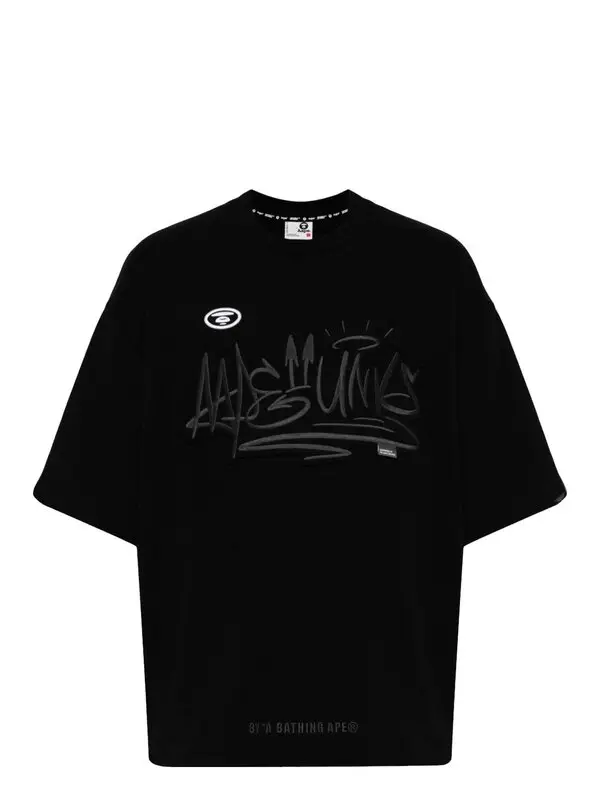 AAPE BY *A BATHING APE Fancy Logo-embroidered T-shirt - Black