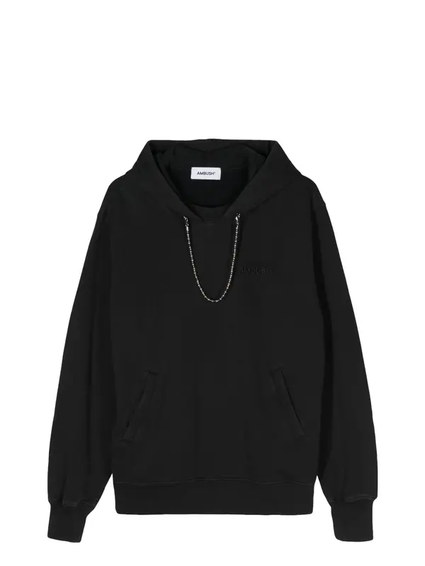 AMBUSH Ballchain-detail Cotton Hoodie - Black
