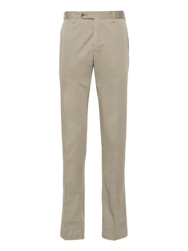 PT TORINO Tapered-leg Cotton-blend Chino Trousers - Neutrals
