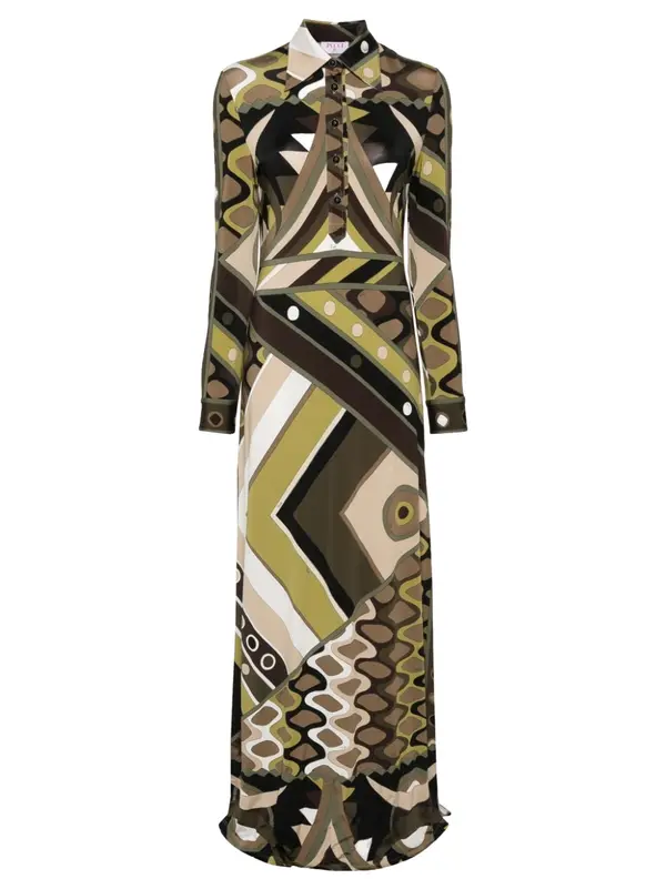 Emilio Pucci Abstract-print Maxi Dress - Green
