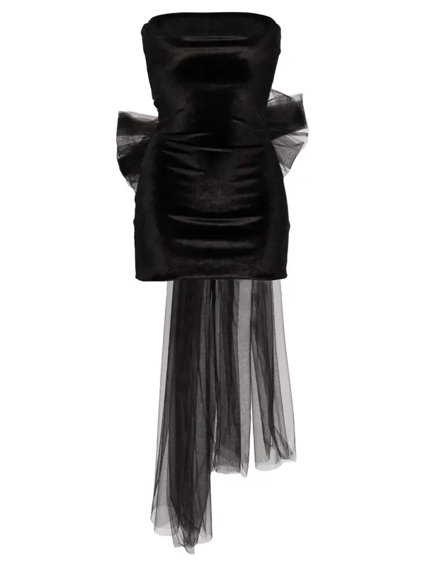 ATU BODY COUTURE Velvet Bow Miniskirt - Black