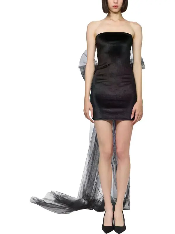 ATU BODY COUTURE Velvet Bow Miniskirt - Black