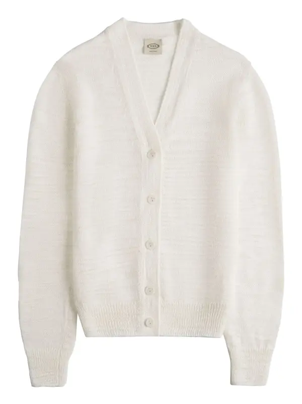 TOD'S V-neck Knit Cardigan - White