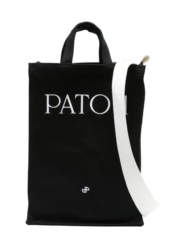 Patou Logo-embroidered Tote Bag - Black