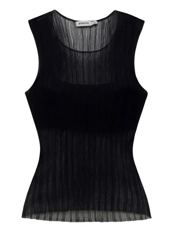 Simkhai Oakley Semi-sheer Tank Top - Black
