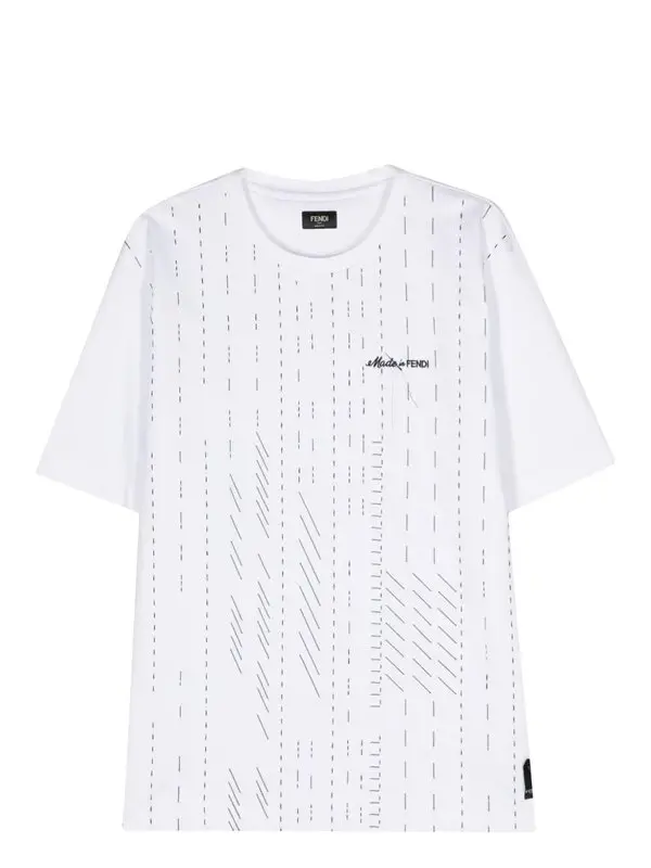 Fendi Embroidered-logo Cotton T-shirt - White