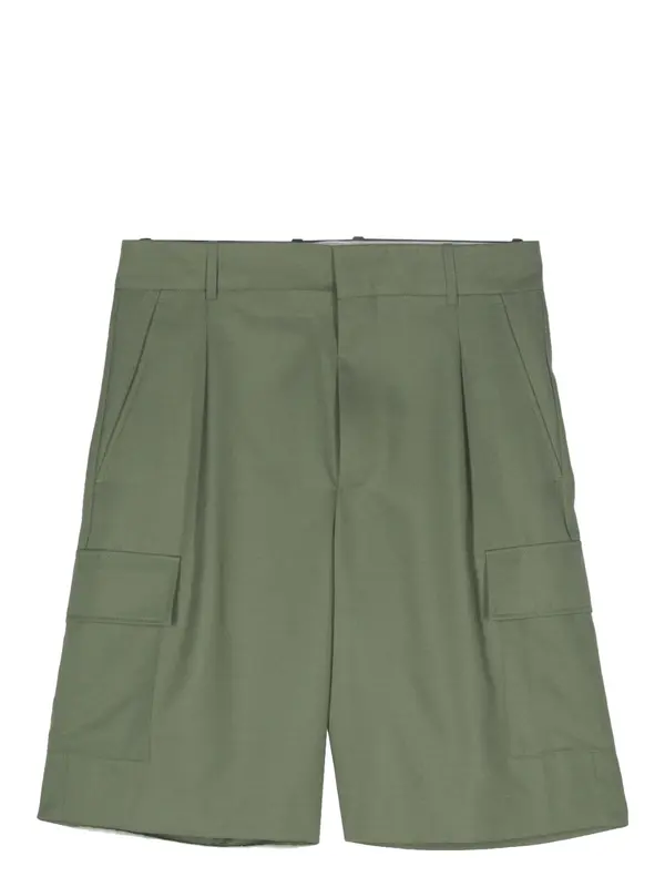 Drole De Monsieur Pleat-detail Cargo Shorts - Green
