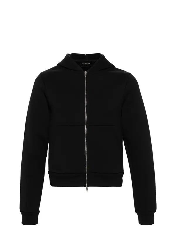 Balenciaga Cotton Zip-up Hoodie - Black